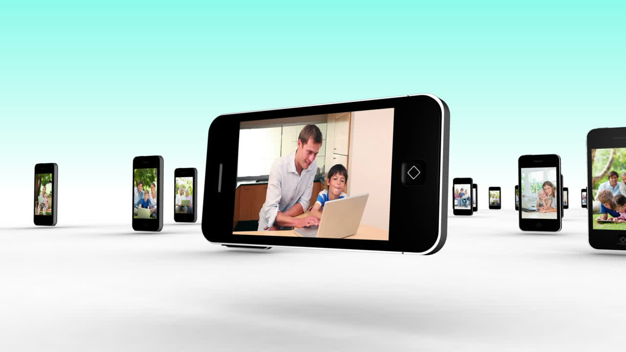 Families using the internet together Premium Stock Video Footage