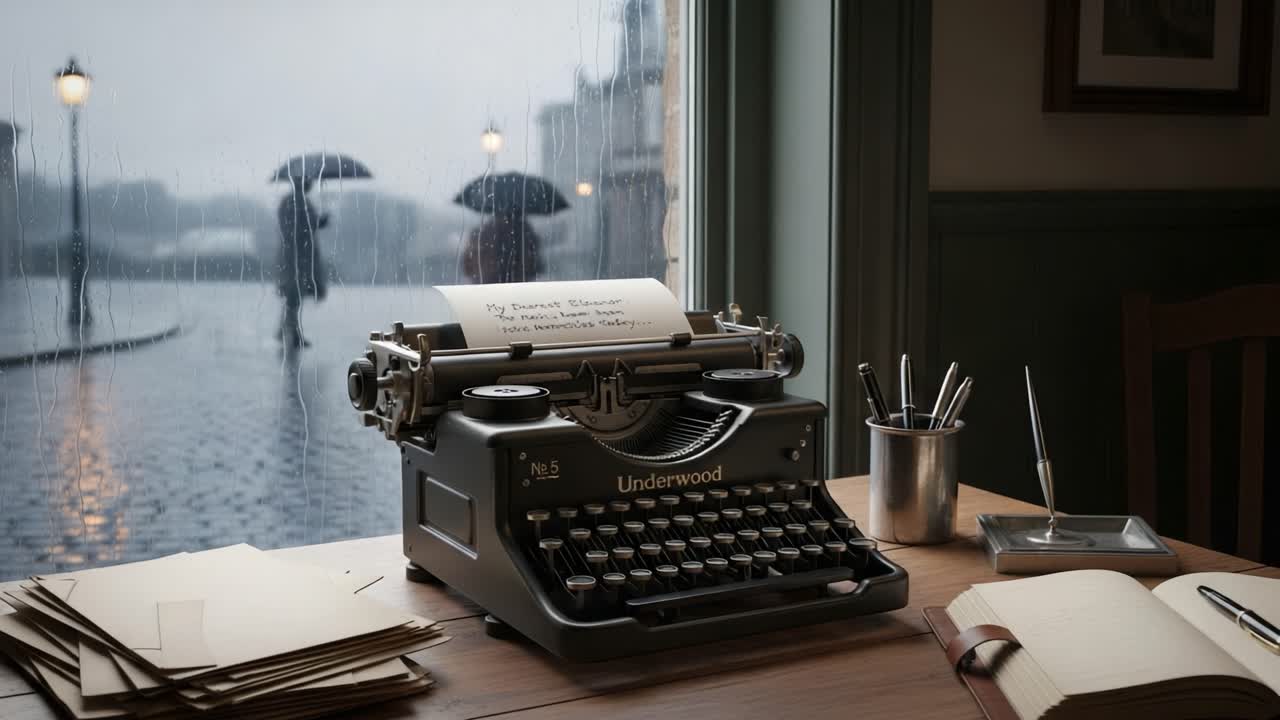 Capturing the Essence of Writing: An Underwood Typewriter on a Rainy ...