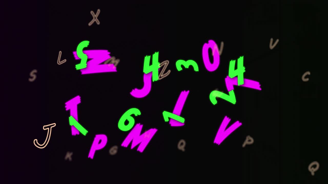 Premium stock video - Digital animation of multiple changing numbers and alphabets floating ...