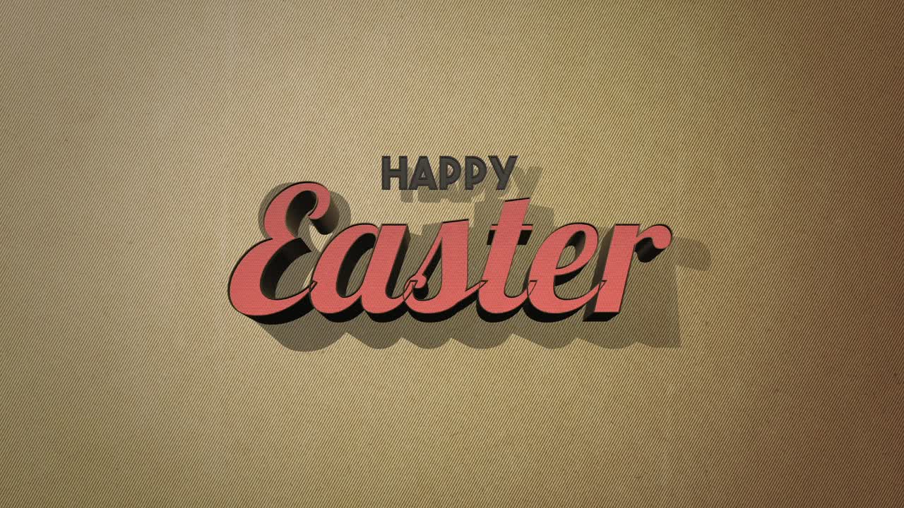 Retro Happy Easter Text On Brown Vintage Texture In 80s Style Free ...