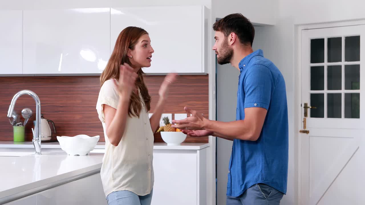 Premium stock video - Couple arguing in the kitchen