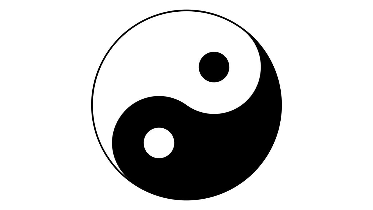 Yin Yang animation on transparent background with alpha channel ...