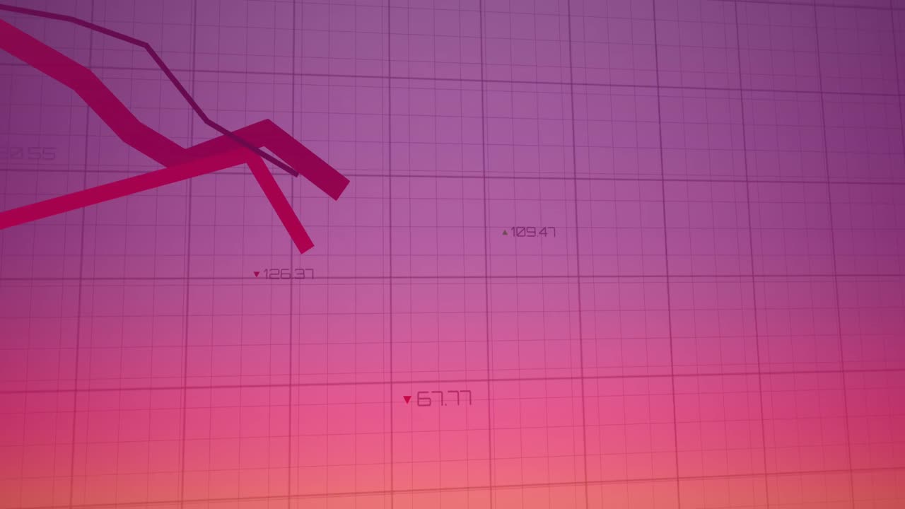 Animation of falling graphs over grid pattern and changing numbers ...