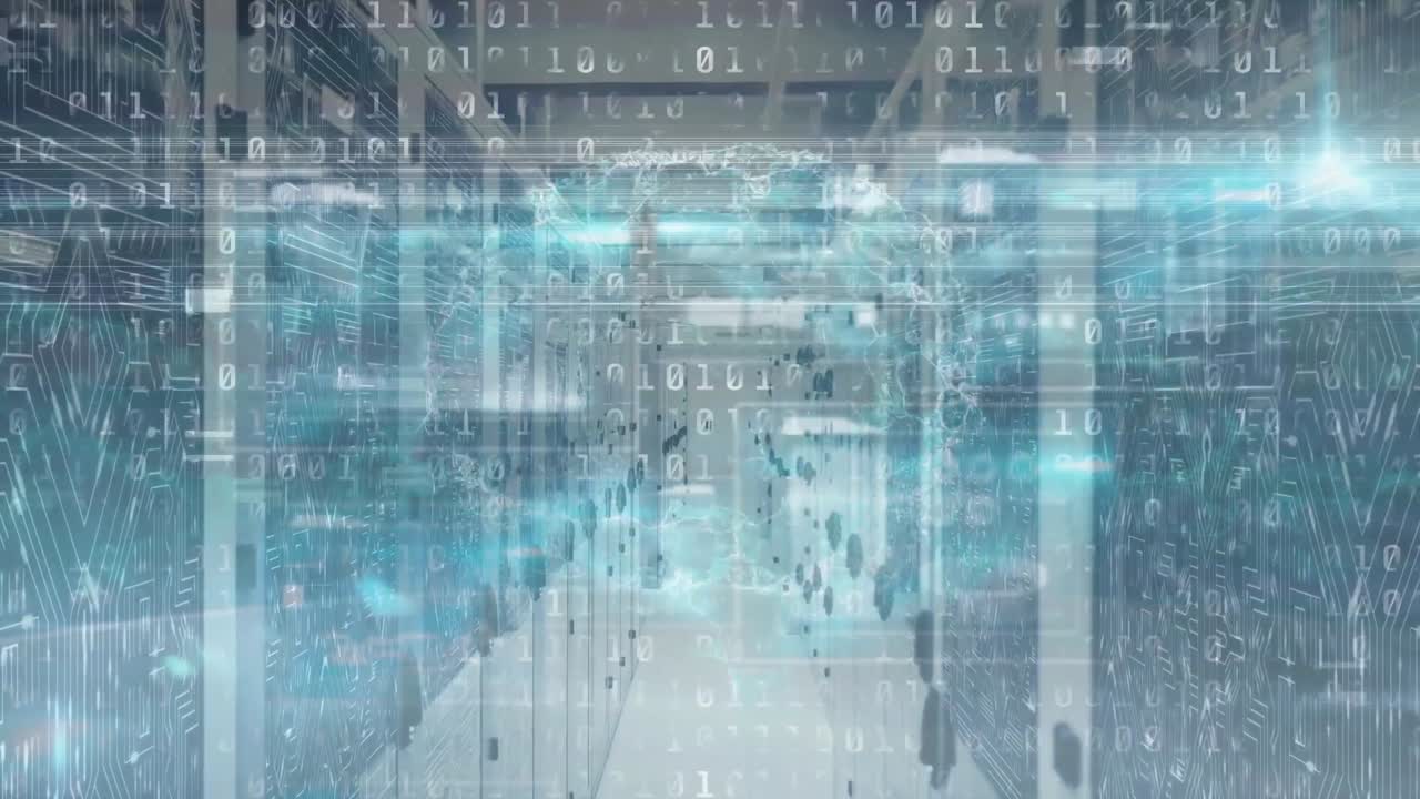 Animation Of Binary Coding Data Processing And Human Brain Icon Against