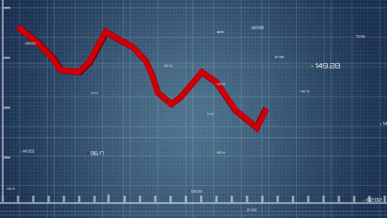 Premium Stock Video Animation Of Statistical Data Processing Over