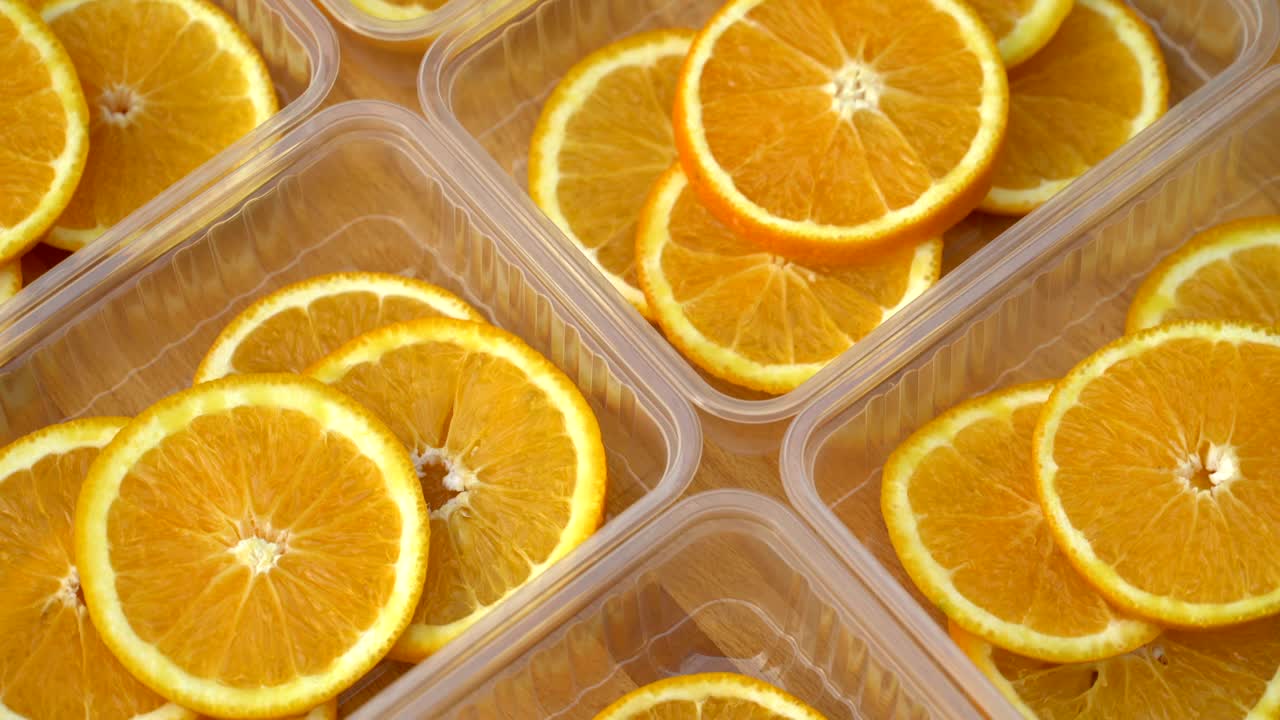 Rotate fresh citrus oranges fruits. Seamless loop spinning sliced ...