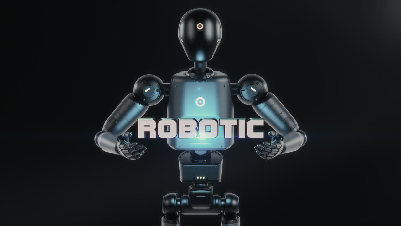 Visualization of Hightech Humanoid Robot Showing Popping up Robotic ...