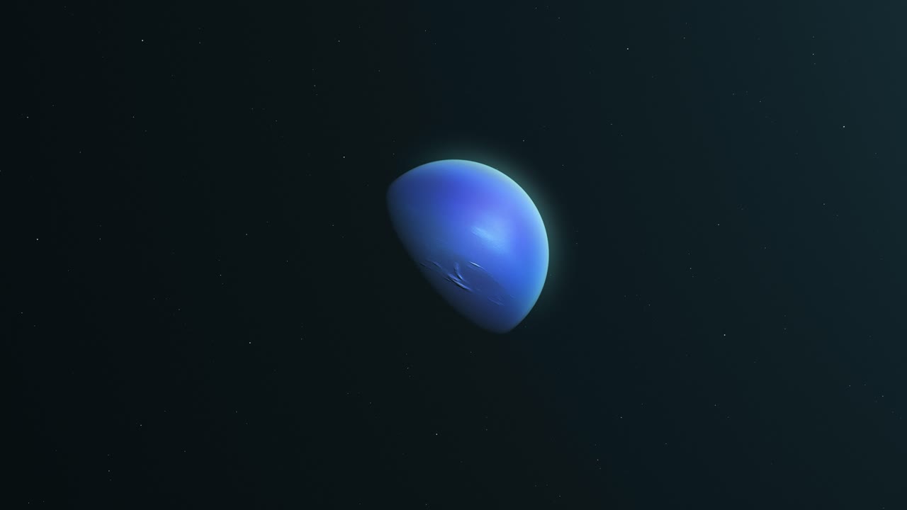 Blue Planet Neptune Rotating On Its Axis In The Solar System Free Stock ...