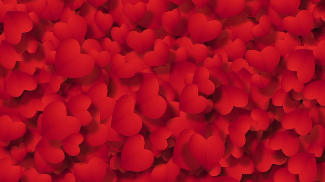 Premium stock video - Waveform on background red love symbols