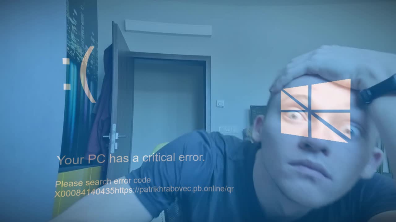 Person Getting Angry At Windows Bluescreen Computer Error Free Stock ...