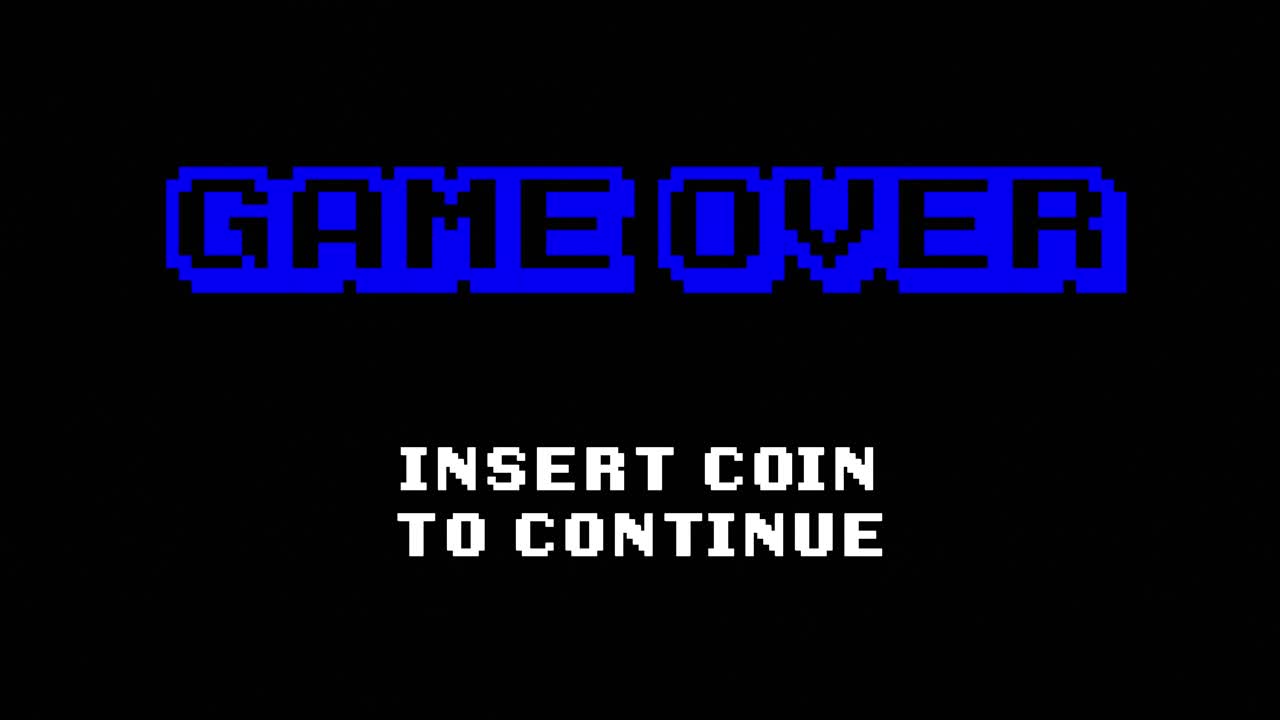 Premium stock video - A retro vintage 8-bit game over screen , with ...