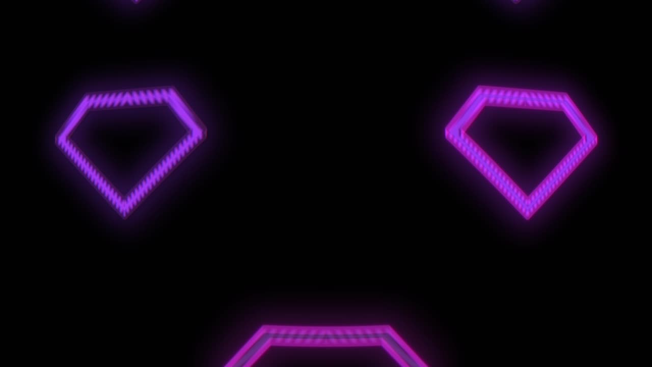 Pulsing neon purple diamonds pattern in rows 4 Premium Stock Video Footage
