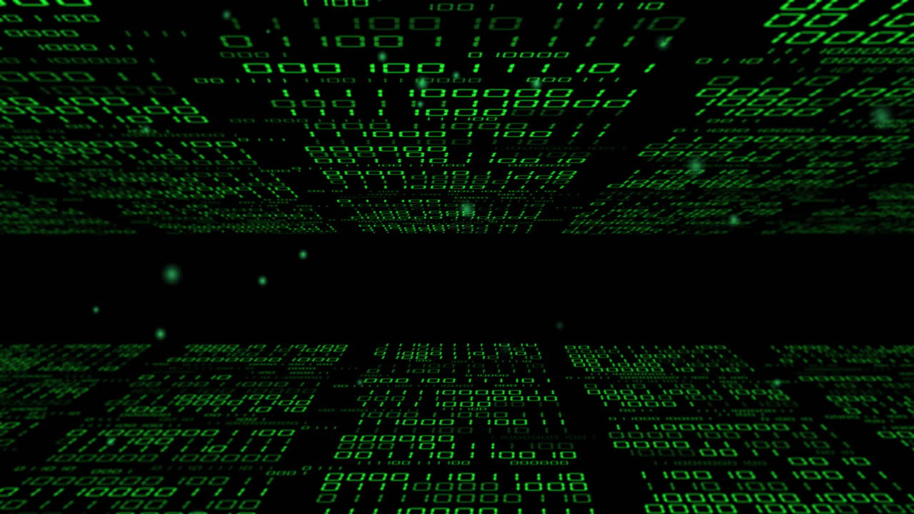 Animation of binary coding and data processing Premium Stock Video Footage