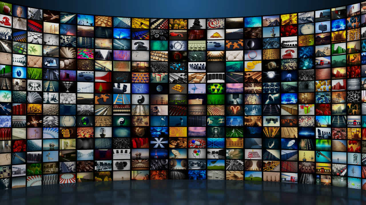 Premium stock video - The great exhibition of different videos creating ...