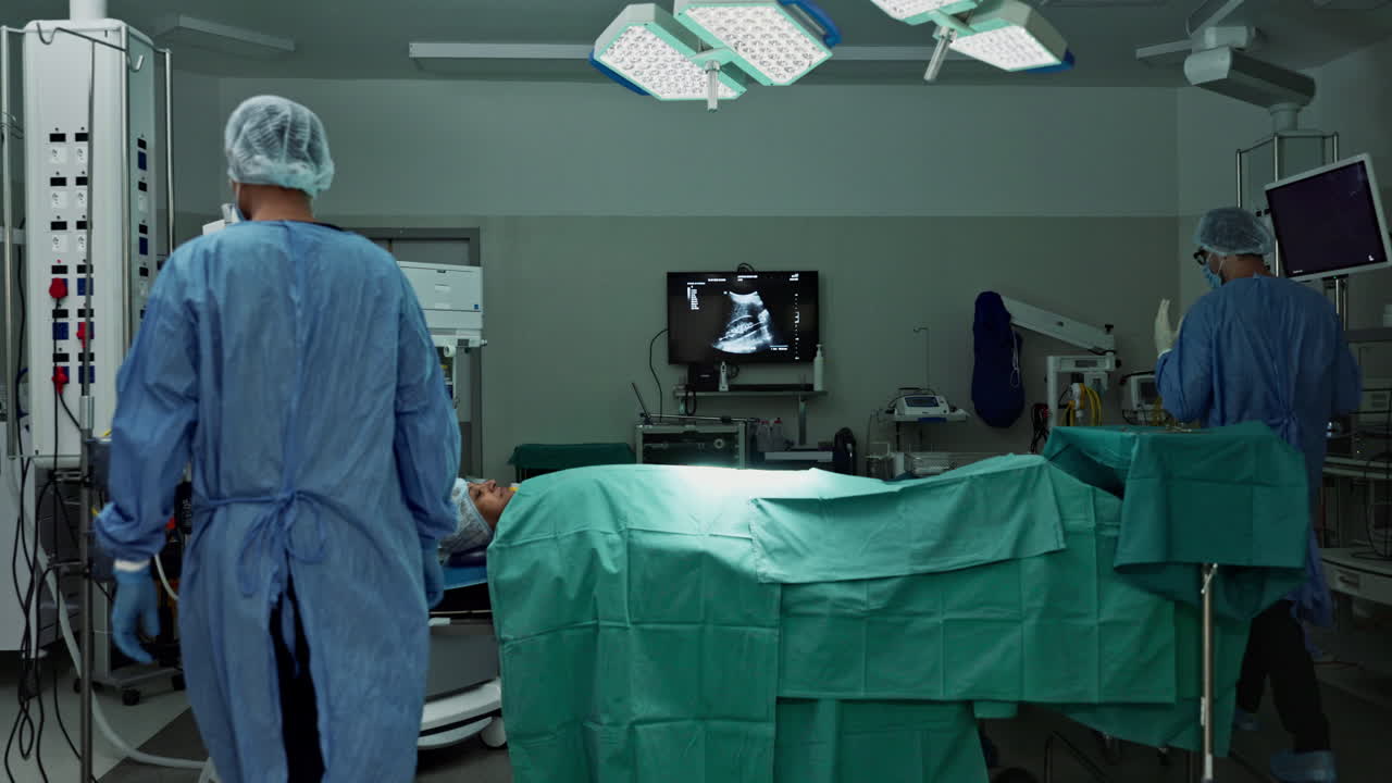 Hospital, EKG Screen And Doctor In Surgery Free Stock Video Footage ...