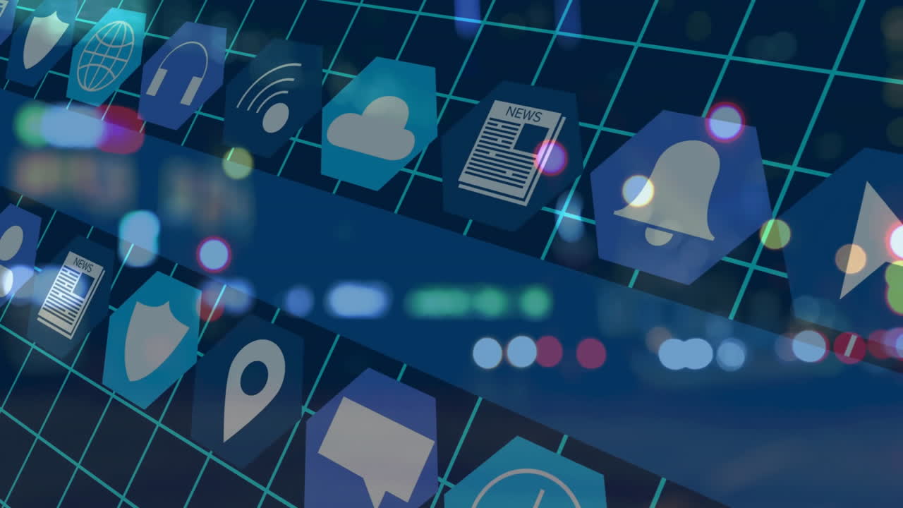 Premium stock video - Social media and communication icons animation ...