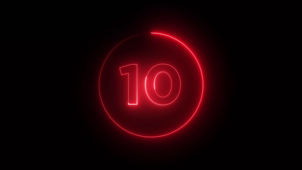 Numbers in neon circles | Premium Stock Video Footage