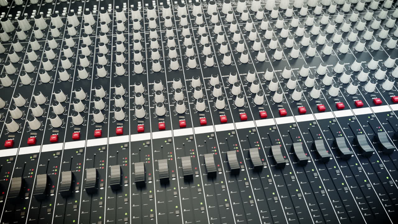Mixing Console Also Called Audio Mixer, Sound Board, Mixing Deck Or ...