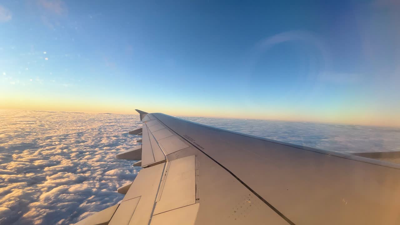Premium stock video - International flight images from the window of ...