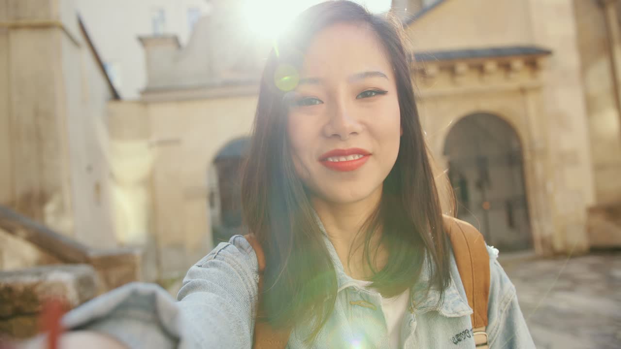 Free stock video - Pov of the charming and happy young woman talking ...