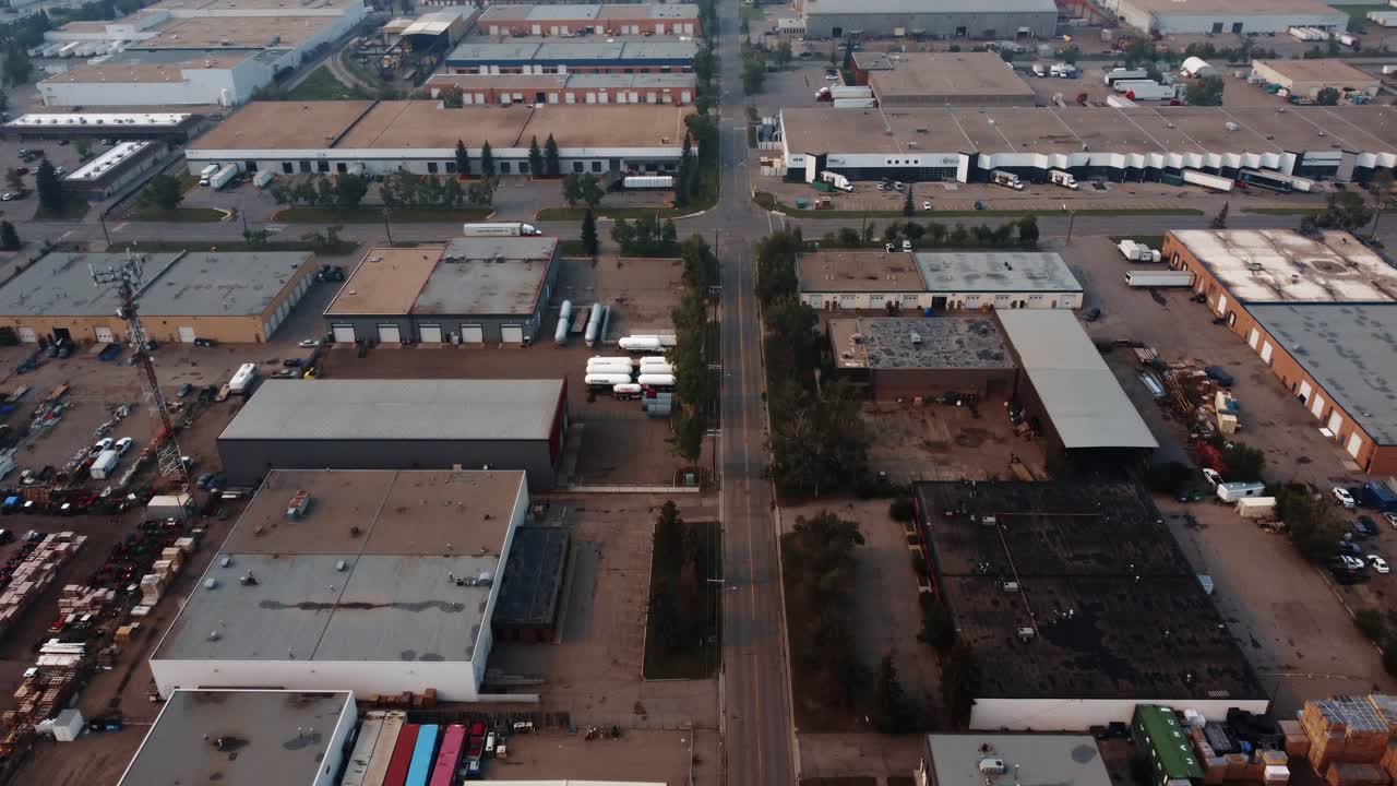 Lonely Semi-truck Crossing An Intersection In The Abandoned Industrial ...