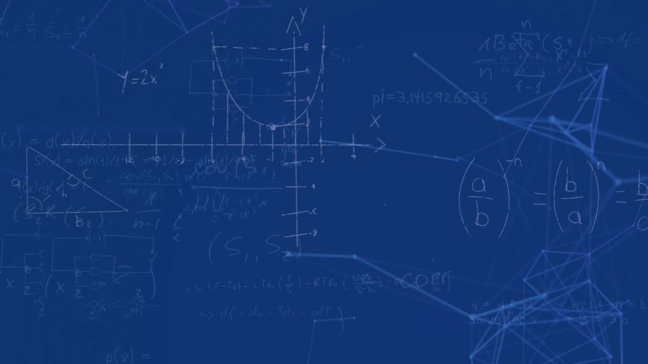 Animation of mathematical equations on blue background Premium Stock ...