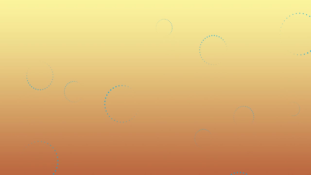 Digital animation of multiple throbber icons floating against yellow ...