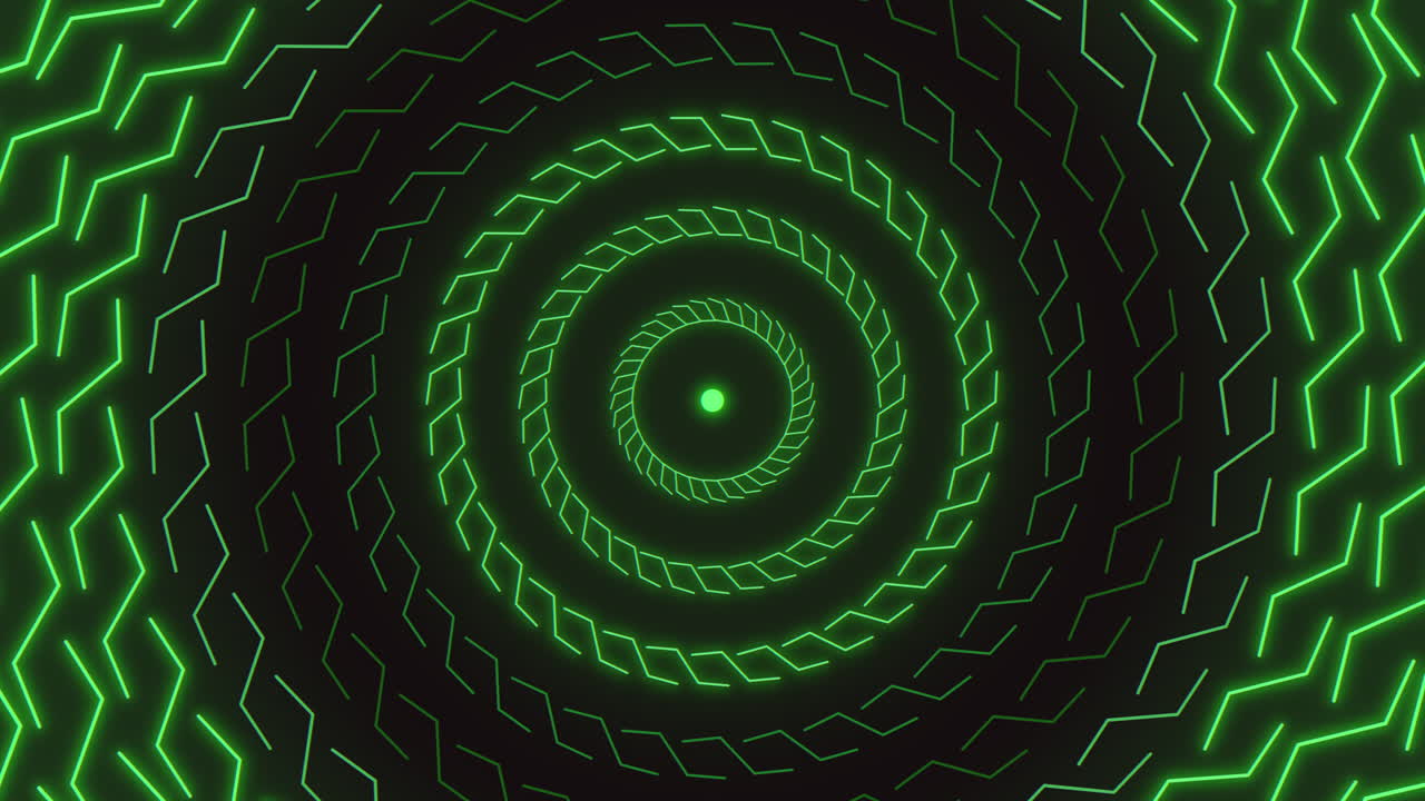 Premium stock video - Green spiral neon lines in vertigo