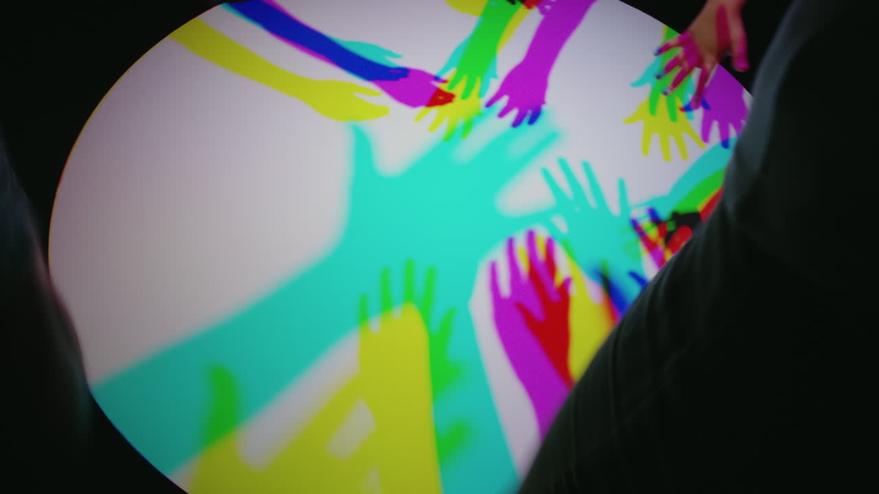 Premium stock video - Happy colorful hands celebrating rainbow culture ...