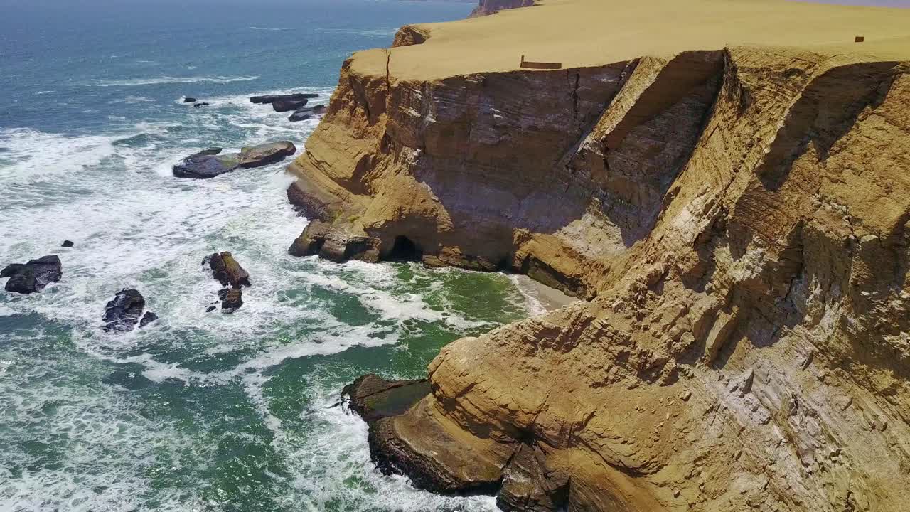 Premium stock video - Mirador catedral cliffs with pacific ocean waves ...