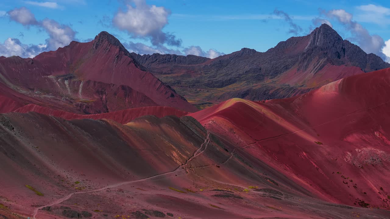 Red Valley Peruvian Andes Mountains Rainbow Mountain Vinicunca Peru ...