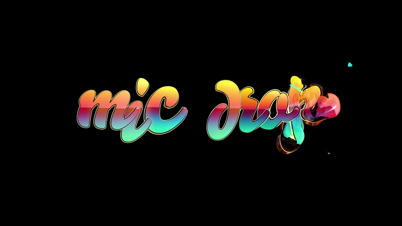 Animated Mic Drop Text with Colorful Liquid Effect | Premium Stock ...