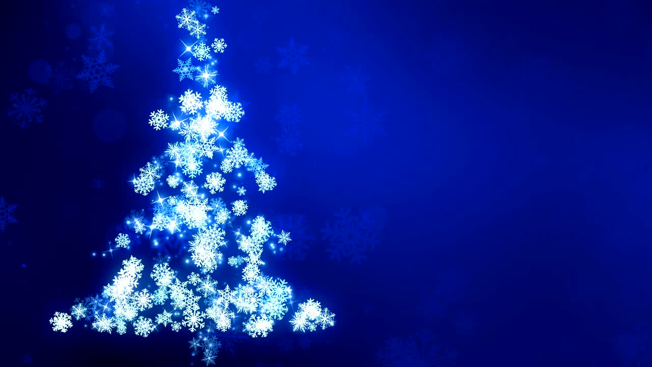 Blue Snow Flake Christmas Tree | Premium Stock Video Footage