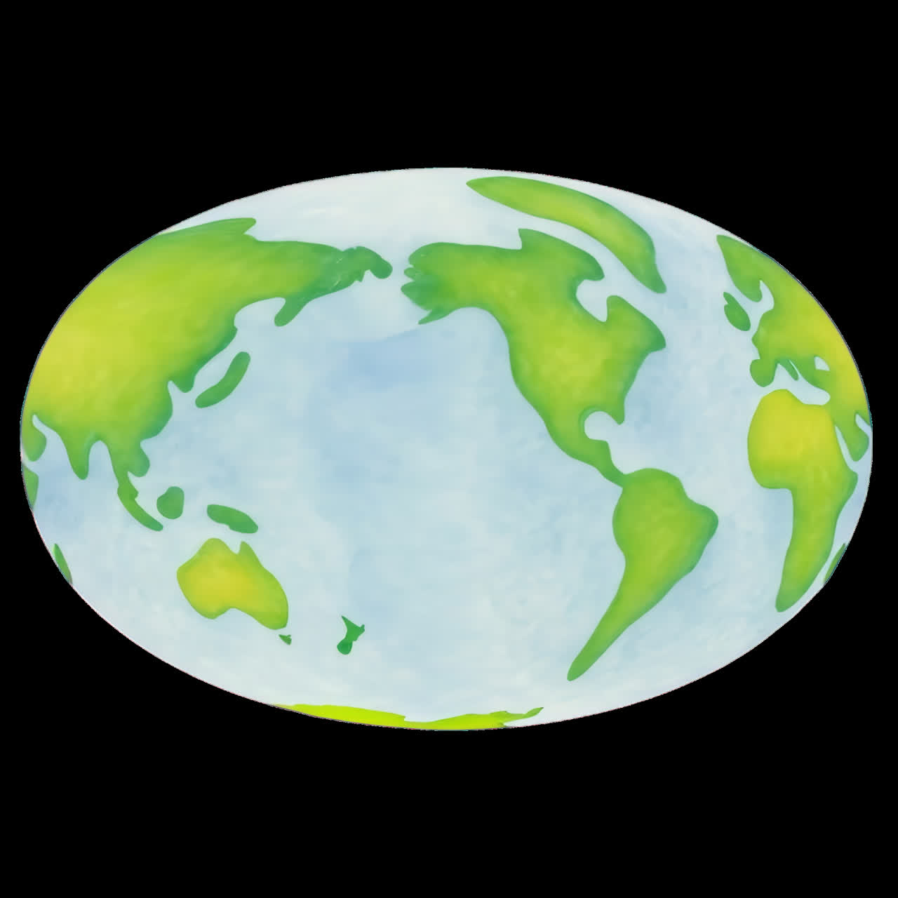 Colorful world map illustration animation isolated asset, transparent ...