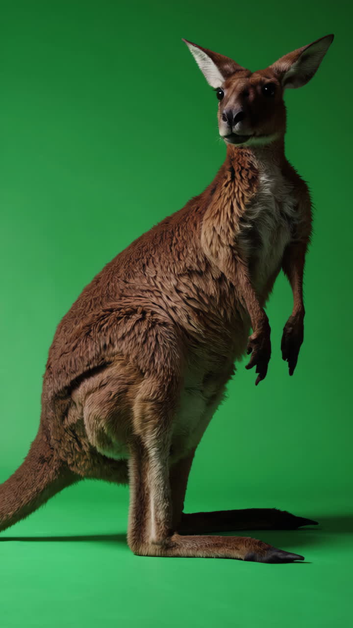 Kangaroo on Green Screen | Premium Stock Video Footage