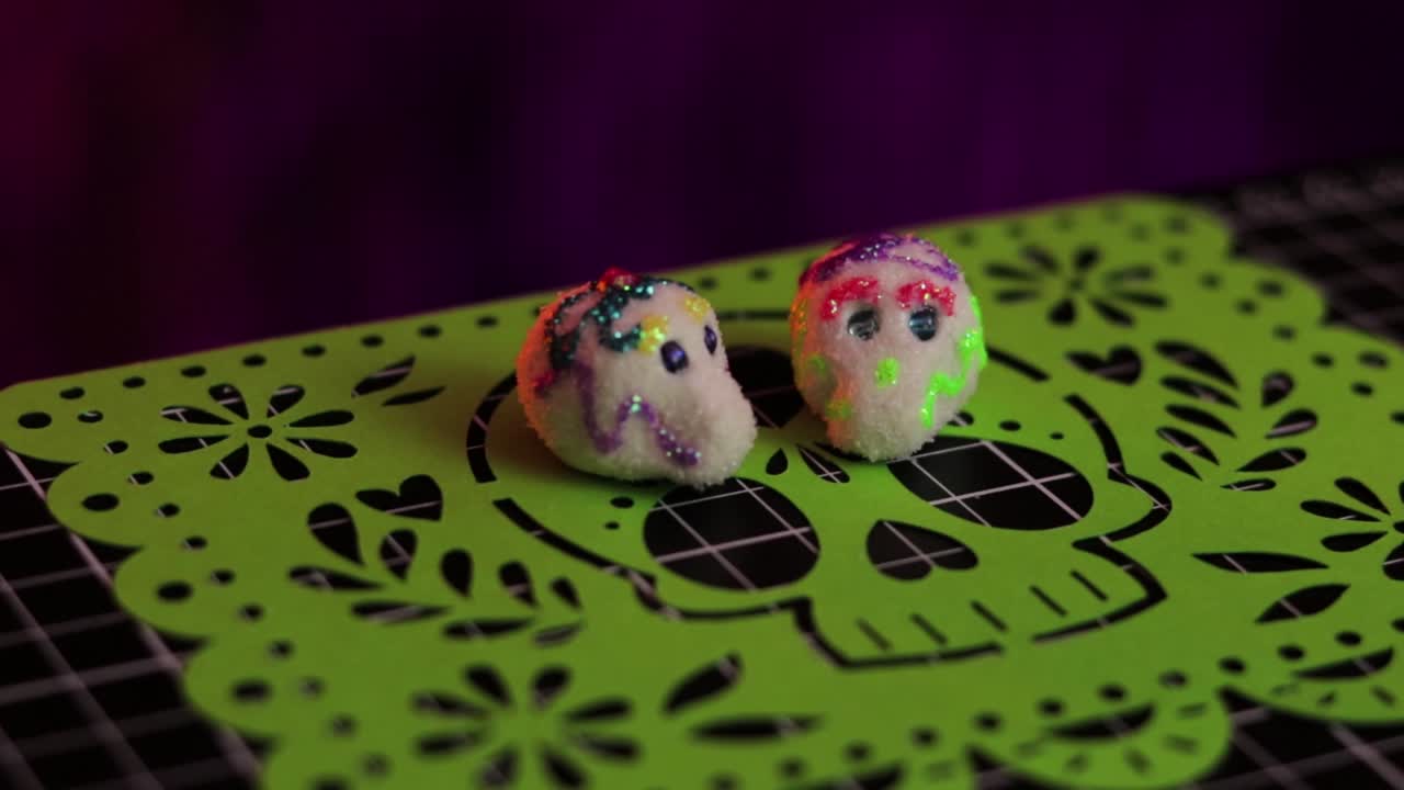 Mini Sugar Skulls Made Of Cold Porcelain Clay Free Stock Video Footage ...