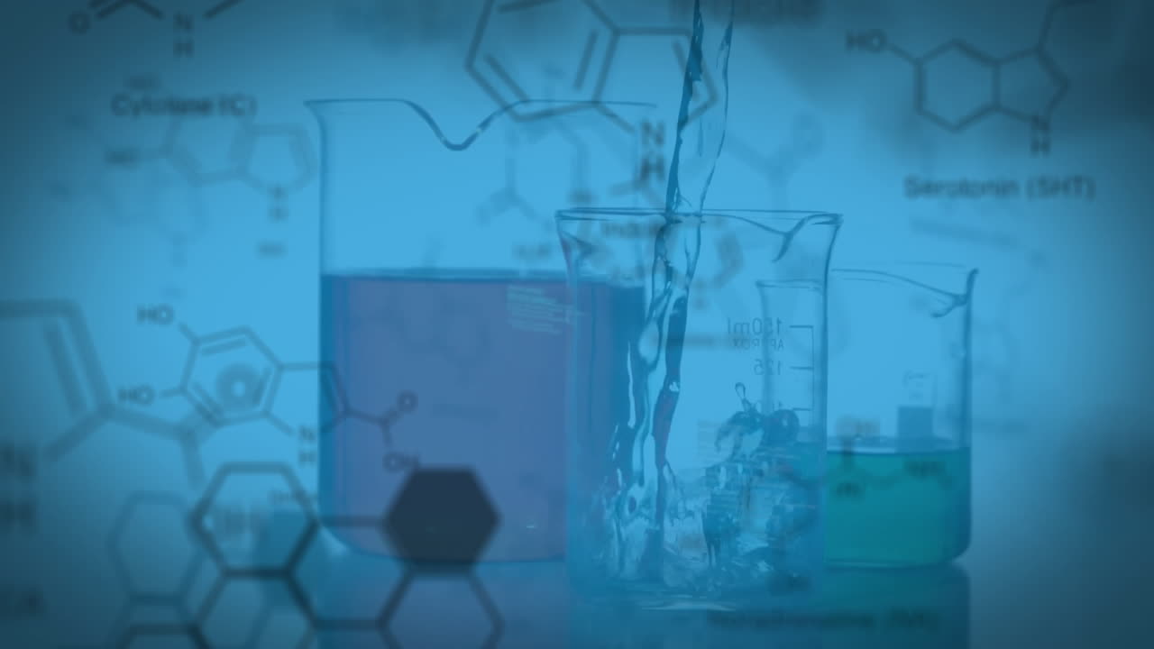 Premium stock video - Animation of molecule structures over filled ...
