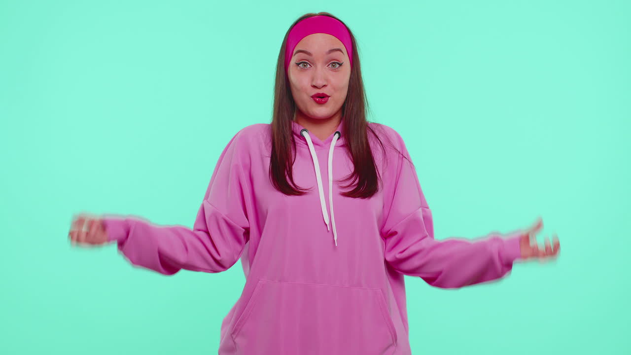 Excited Amazed Girl Looking Shocked Surprised Wow Showing Hands Brain ...