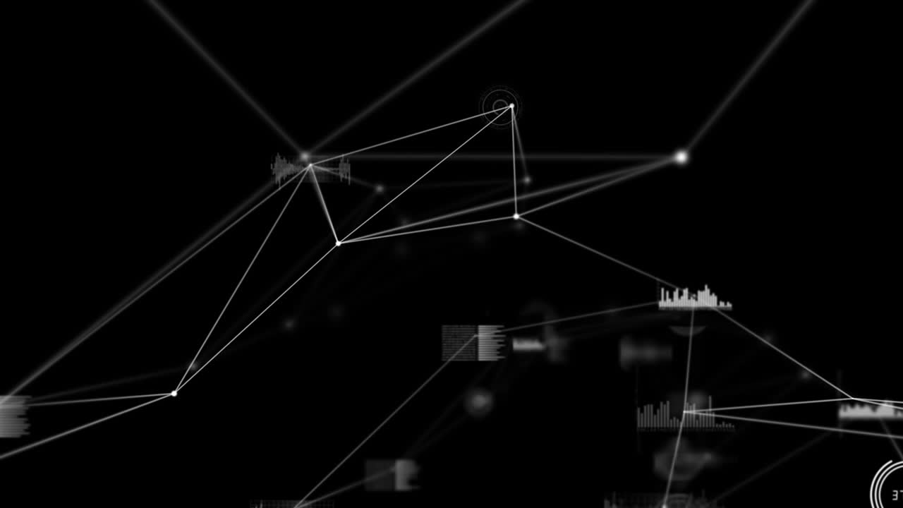 Premium stock video - Connecting lines on black background