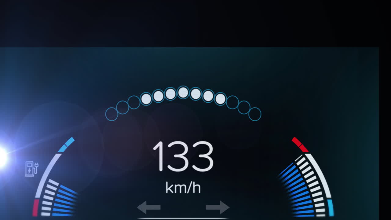 Animation Of Changing Numbers And Loading Circles In Speedometer ...