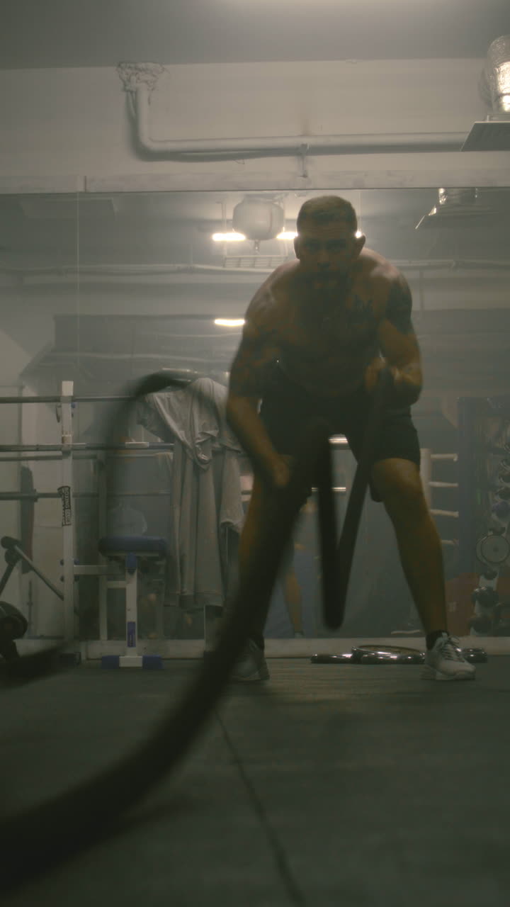 Premium stock video - Professional male boxer does cardio or endurance ...