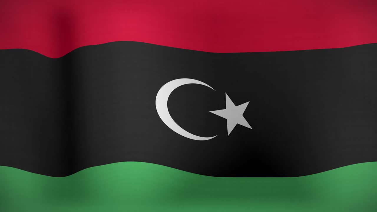 Animation of waving flag of libya | Premium Stock Video Footage
