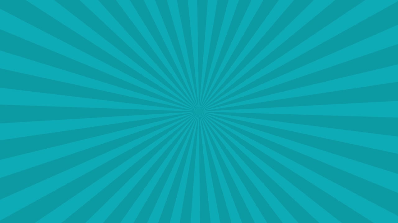 Cyan sun rays rotating. | Premium Stock Video Footage