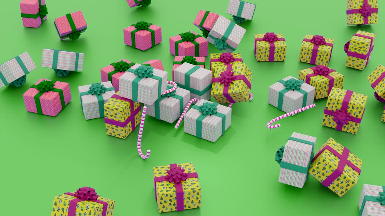 Falling Christmas Gifts | Premium Stock Video Footage