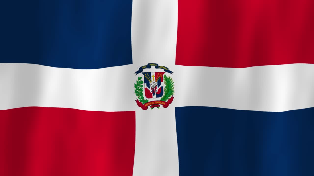 Dominican Republic flag country animation 3D symbol design waving in ...