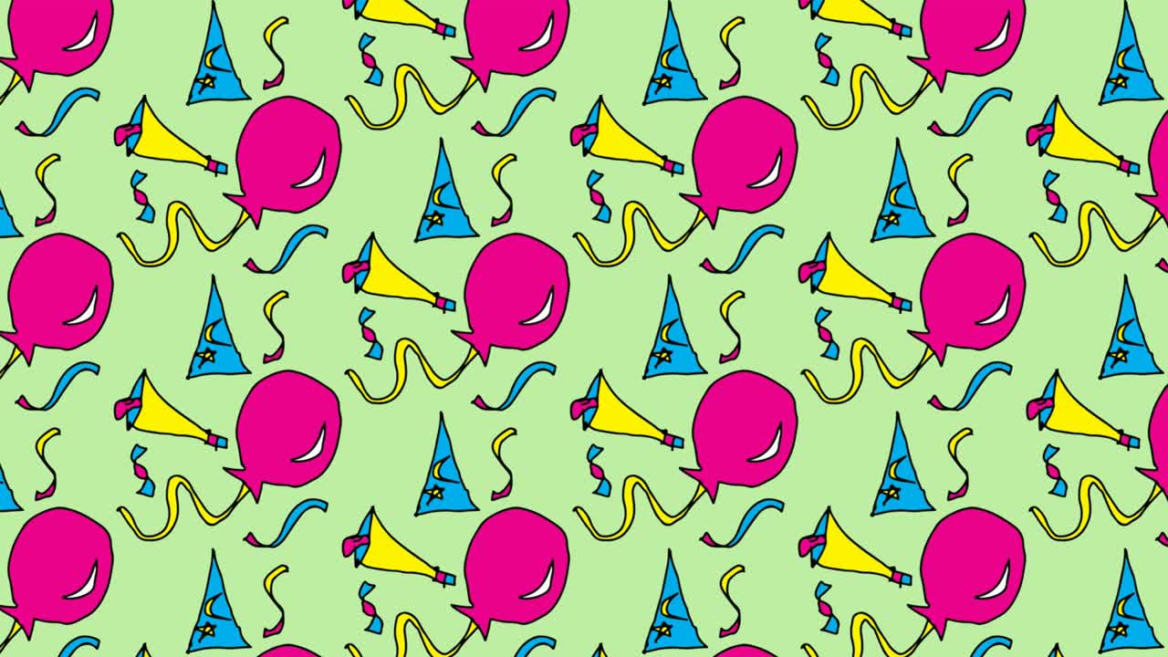 Kids drawing pop art seamless background with theme of party balloon ...