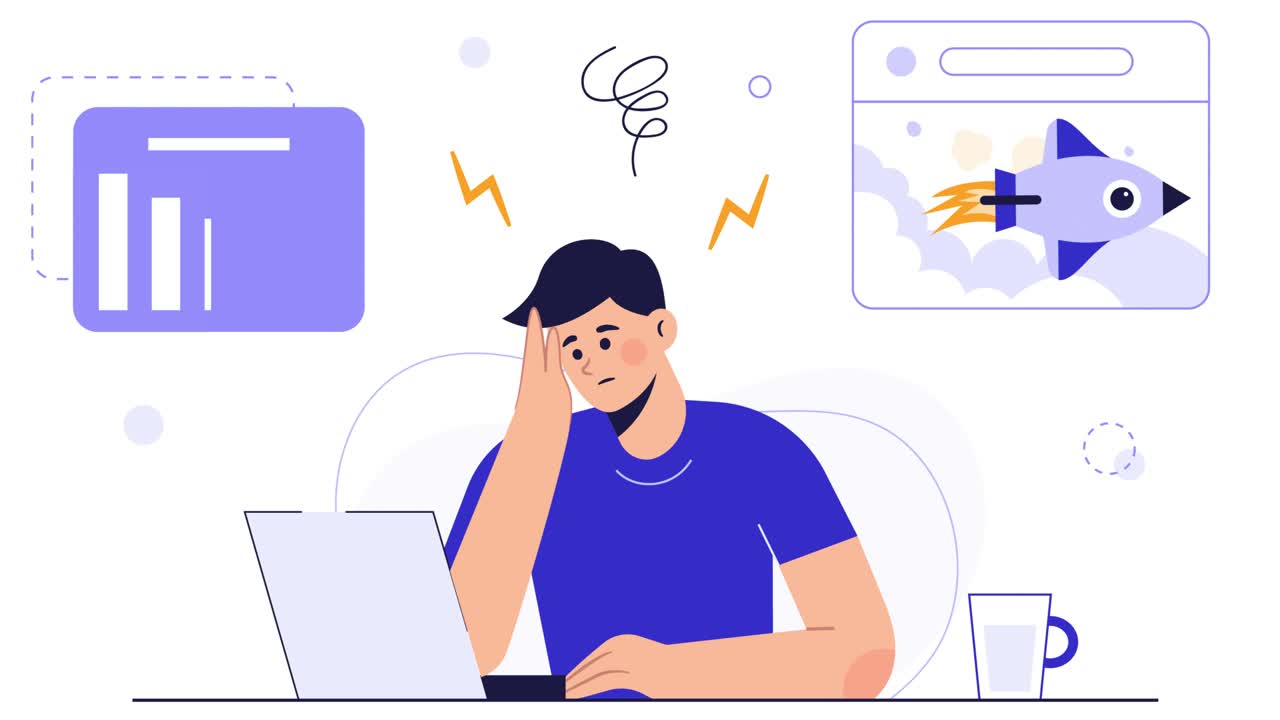 Financial Trader Worrying In A Stock Exchange In 2D Animation Free ...