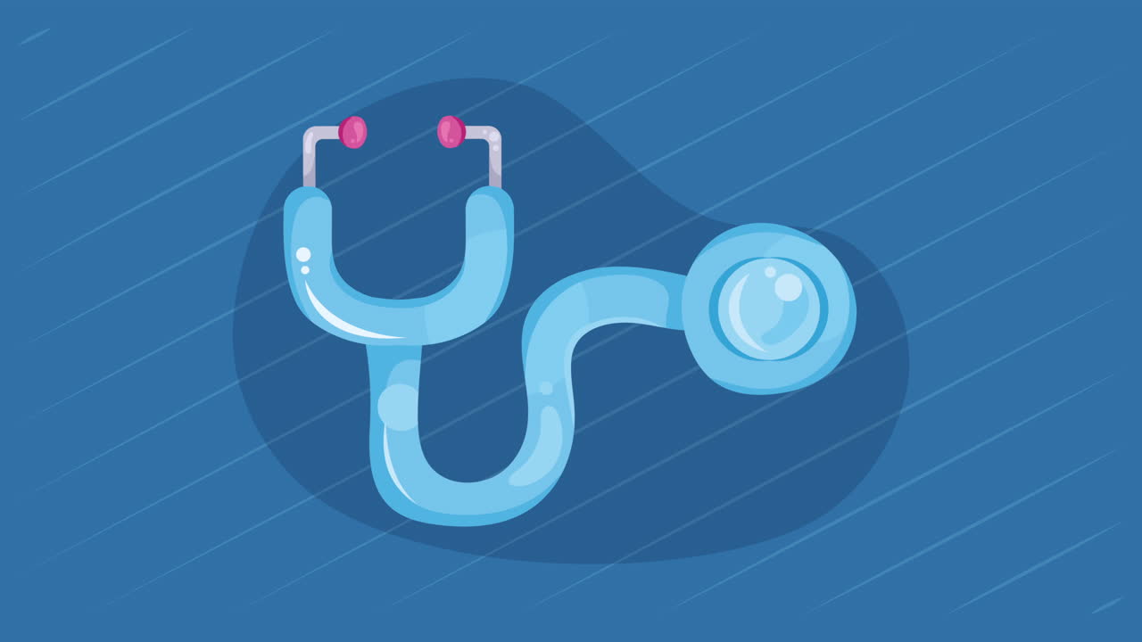 stethoscope medical equipment cardiology animation | freepik