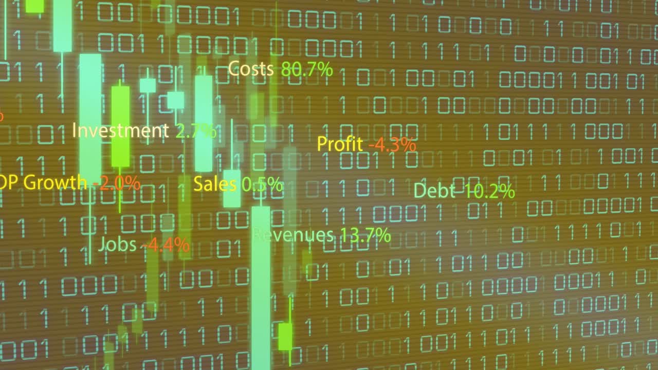 Premium stock video - Animation of binary code, multiple text and ...