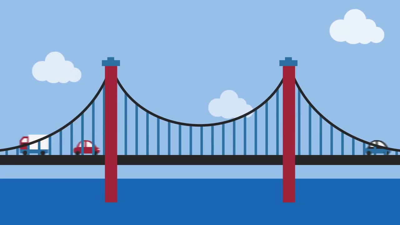 Premium stock video - Vehicle moving on bridge